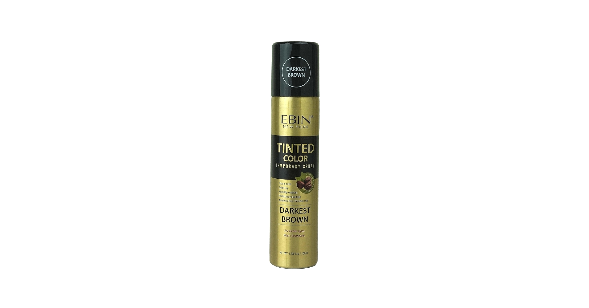 Ebin - Tinted Color Temporary Spray Darkest Brown 100 ml | Polytronic