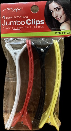 Magic 4 pcs plastic jumbo clips 5.75" long #3123