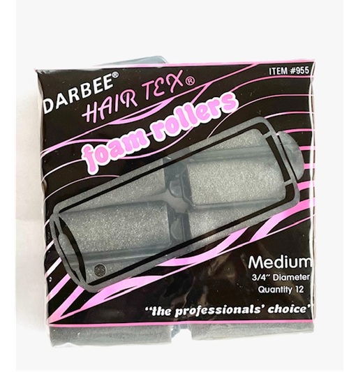 Darbee - 12 hair tex medium 3/4'' foam rollers black No. 955
