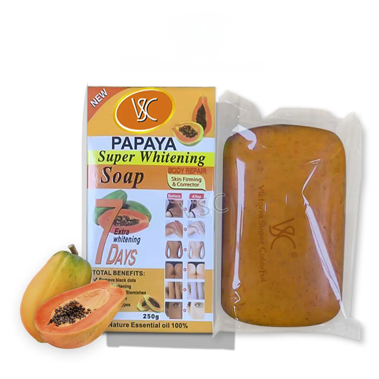 Victoria Super Colorful VSC - Papaya Whitening Soap 250 g | Polytronic