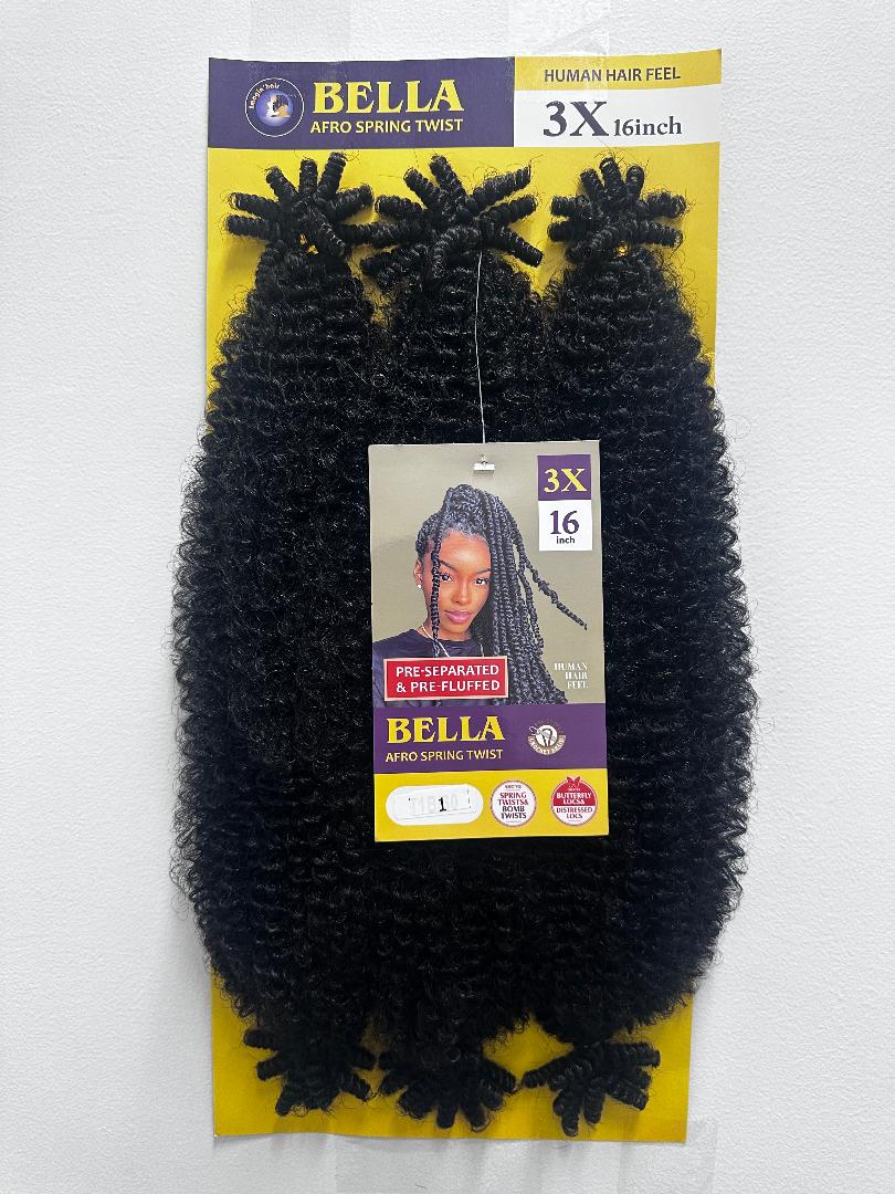 Bella - Afro Spring Twist Human Hair Feel 16 in., Color 1 | Polytronic