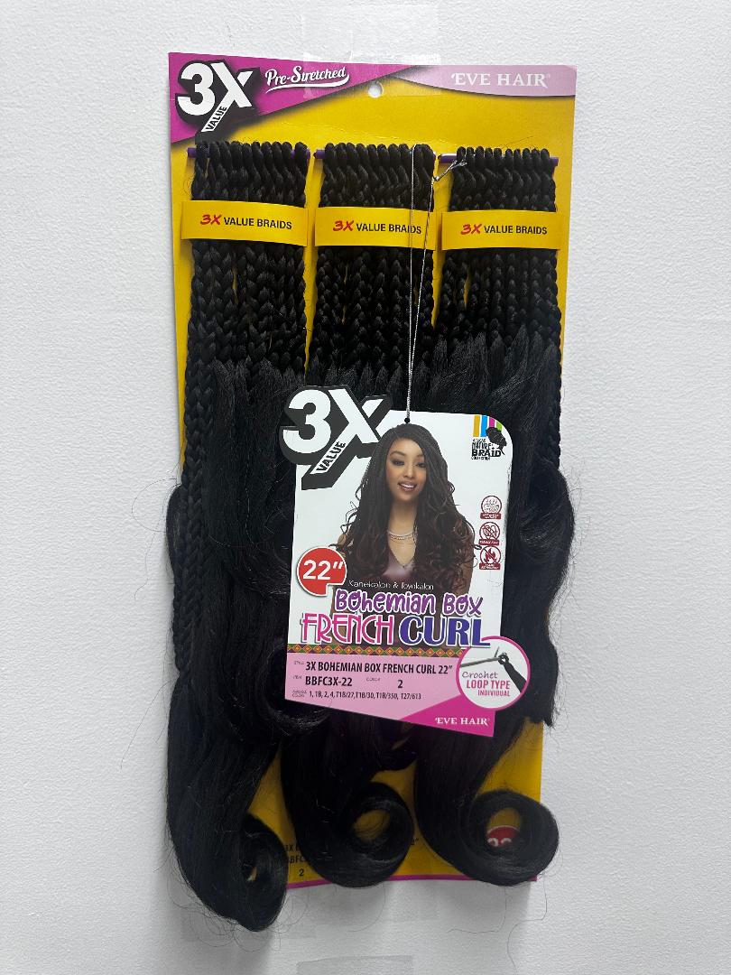Eve Hair - 3X Bohemian Box French Curl 22 in, #2 | Polytronic