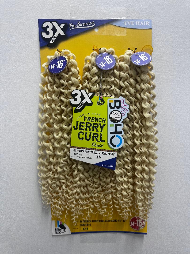 Eve Hair - 3X French Jerry Curl Also Boho 14-16 in, #613 | Polytronic