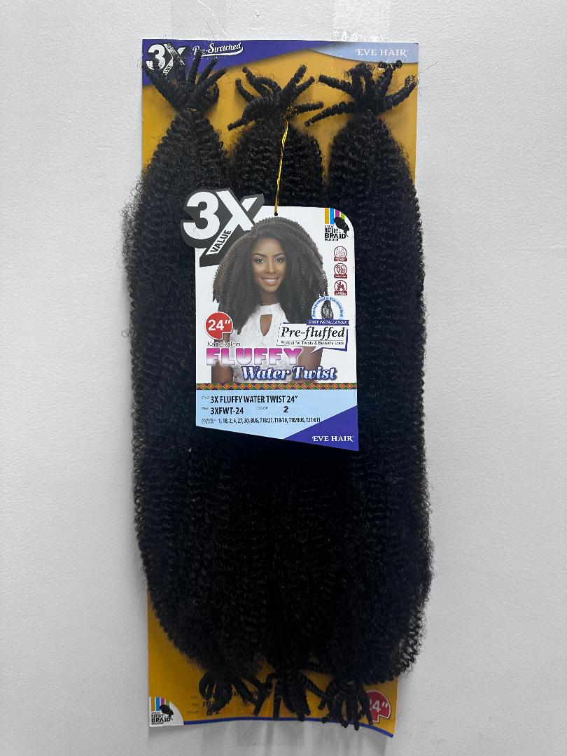 Eve Hair - 3X kanekalon fluffy water twist 24 in, couleur 2 | Polytronic